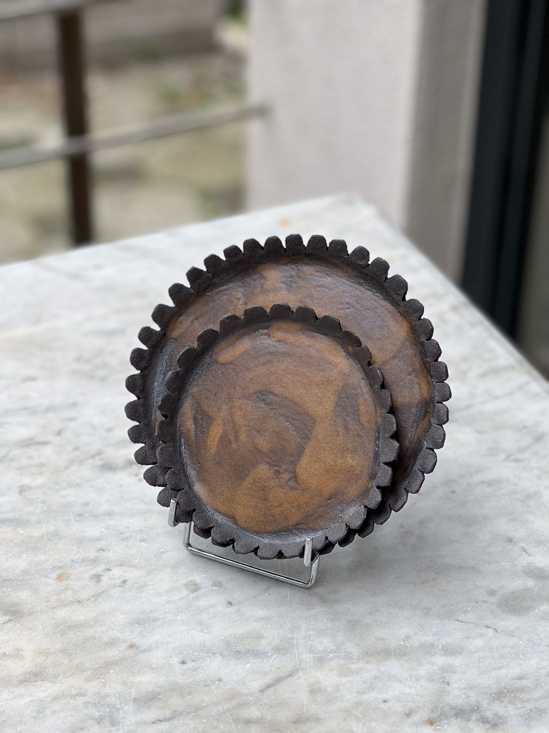 Ceramic Stoneware Wheel Chef Plate Set of 2 - Etsy