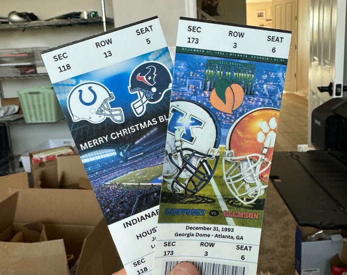 Physical Sporting Event Ticket | Customizable Football Ticket ...