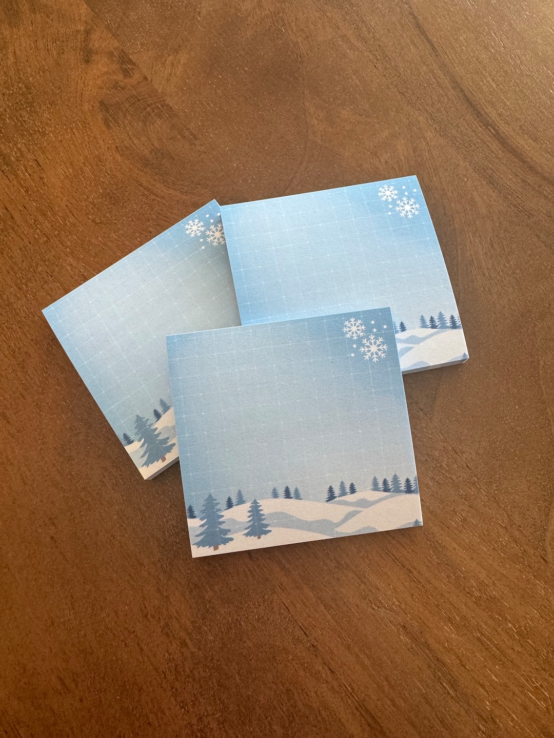 Winter Wonderland Sticky Note Christmas Memo Pad Cute Aesthetic Notepad ...