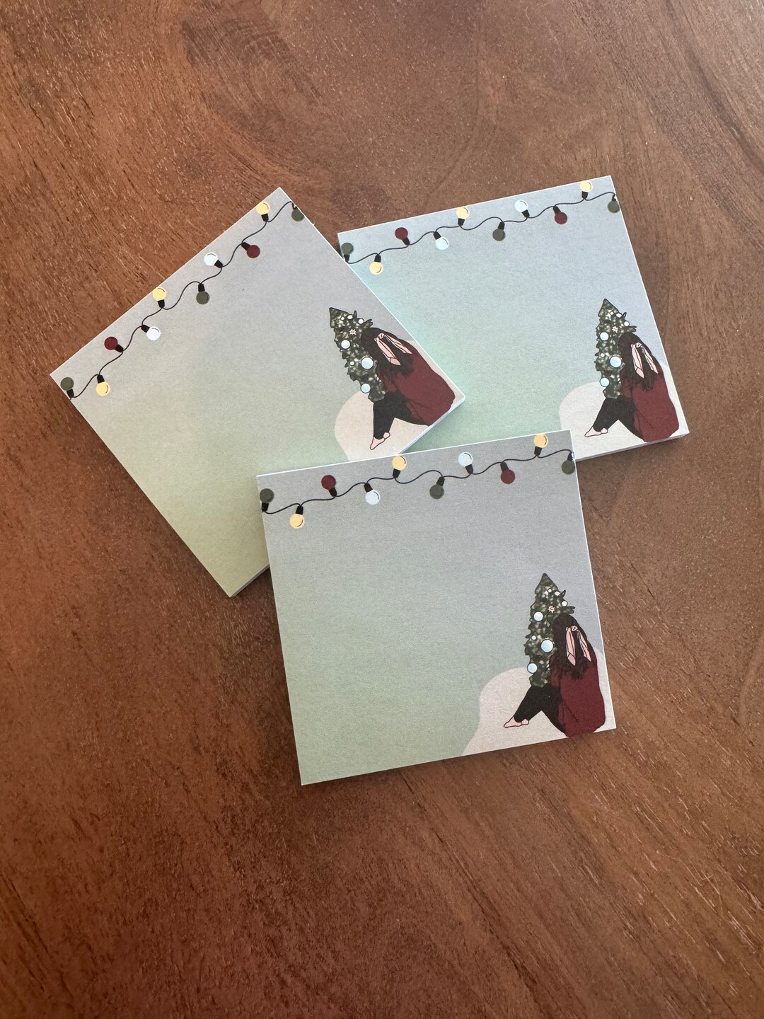 Christmas Tree Sticky Note Christmas Girl Memo Pad Cute Aesthetic ...