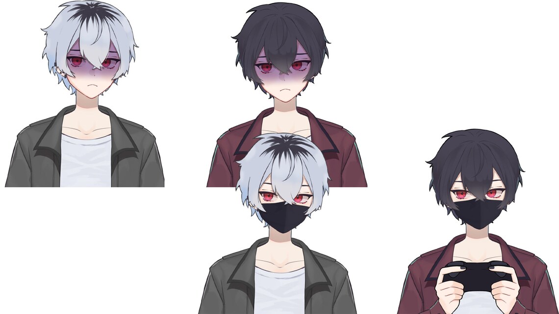 Male Vtuber Model Rigged With 10 Emotes and Streaming Pfp/ Stream ...