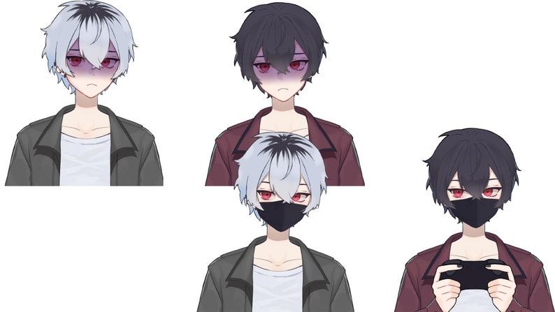 Male Vtuber Model Rigged With 10 Emotes and Streaming Pfp/ Stream ...