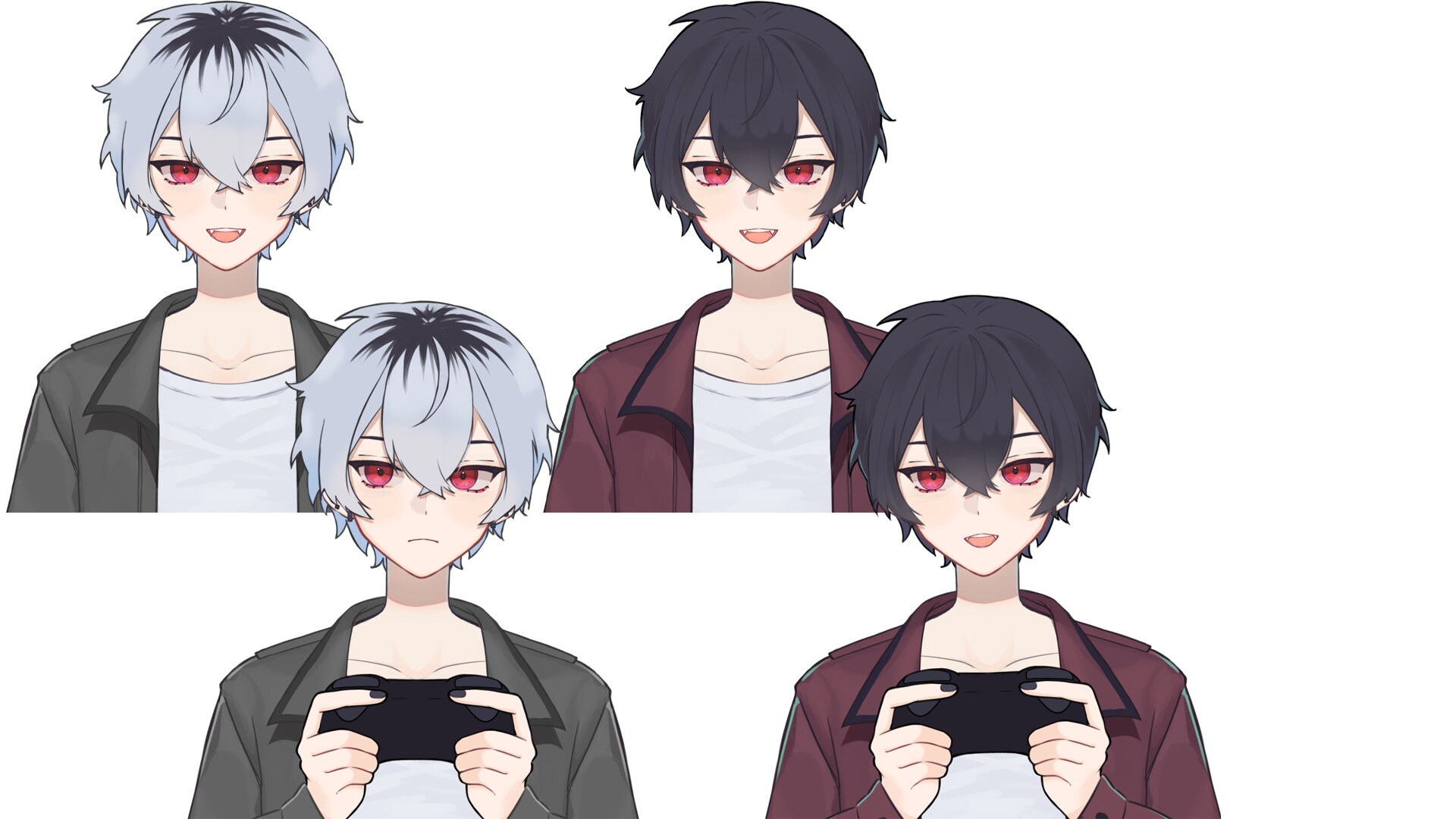 Modelo masculino de Vtuber equipado con 10 gestos y streaming pfp ...