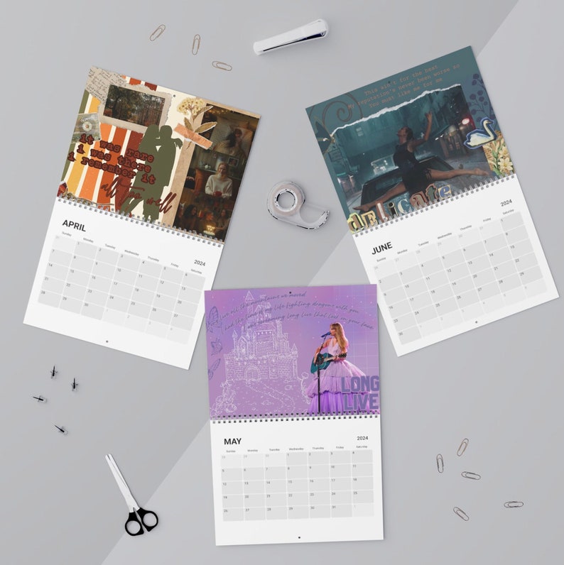 TAYLOR SWIFTIE Calendar, Eras Tour 2024 Wall Calendar, Swiftie Merch ...