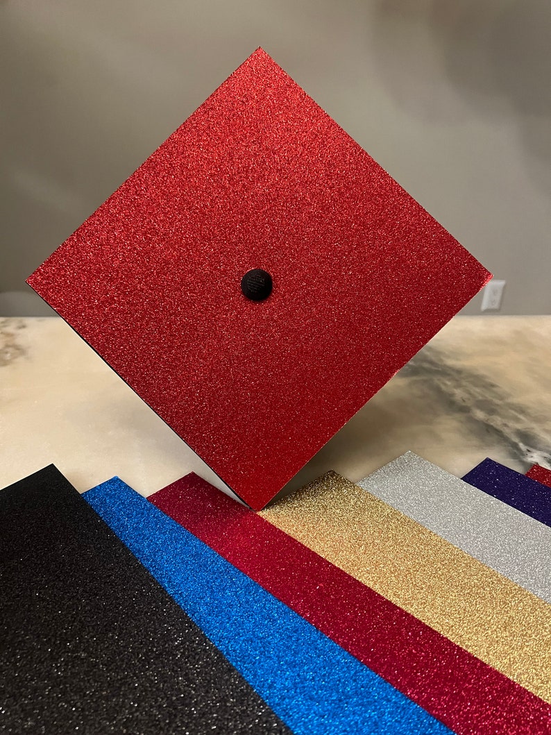Customizable Glitter Graduation Cap Topper, Blank Base With Pre-cut ...