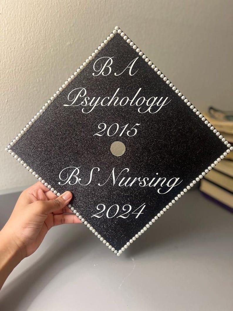 Graduation Cap Topper | Senior Grad Gift | Personalized Glitter and ...