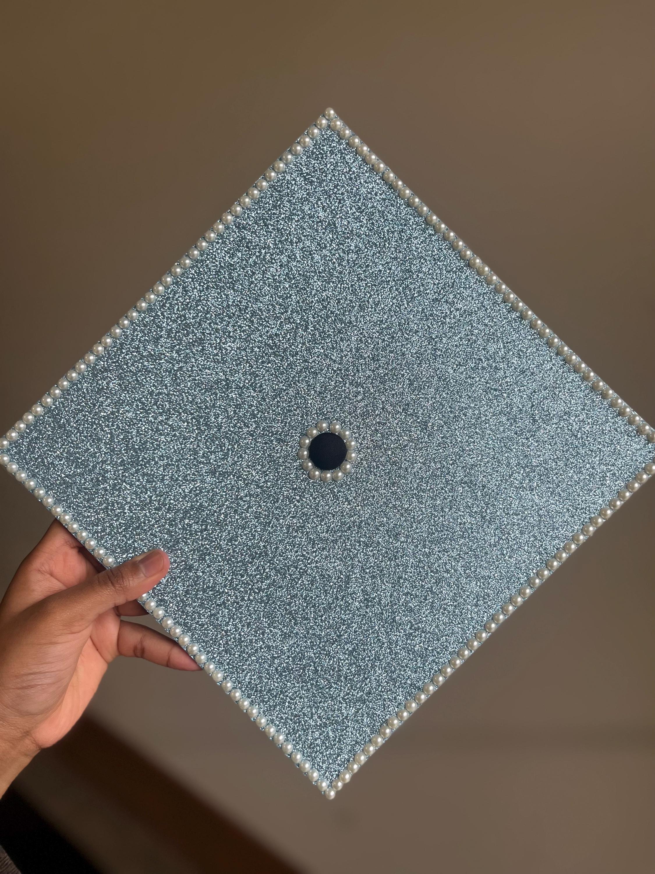 Graduation Cap Topper Senior Grad Gift Personalized Glitter and Pearl ...