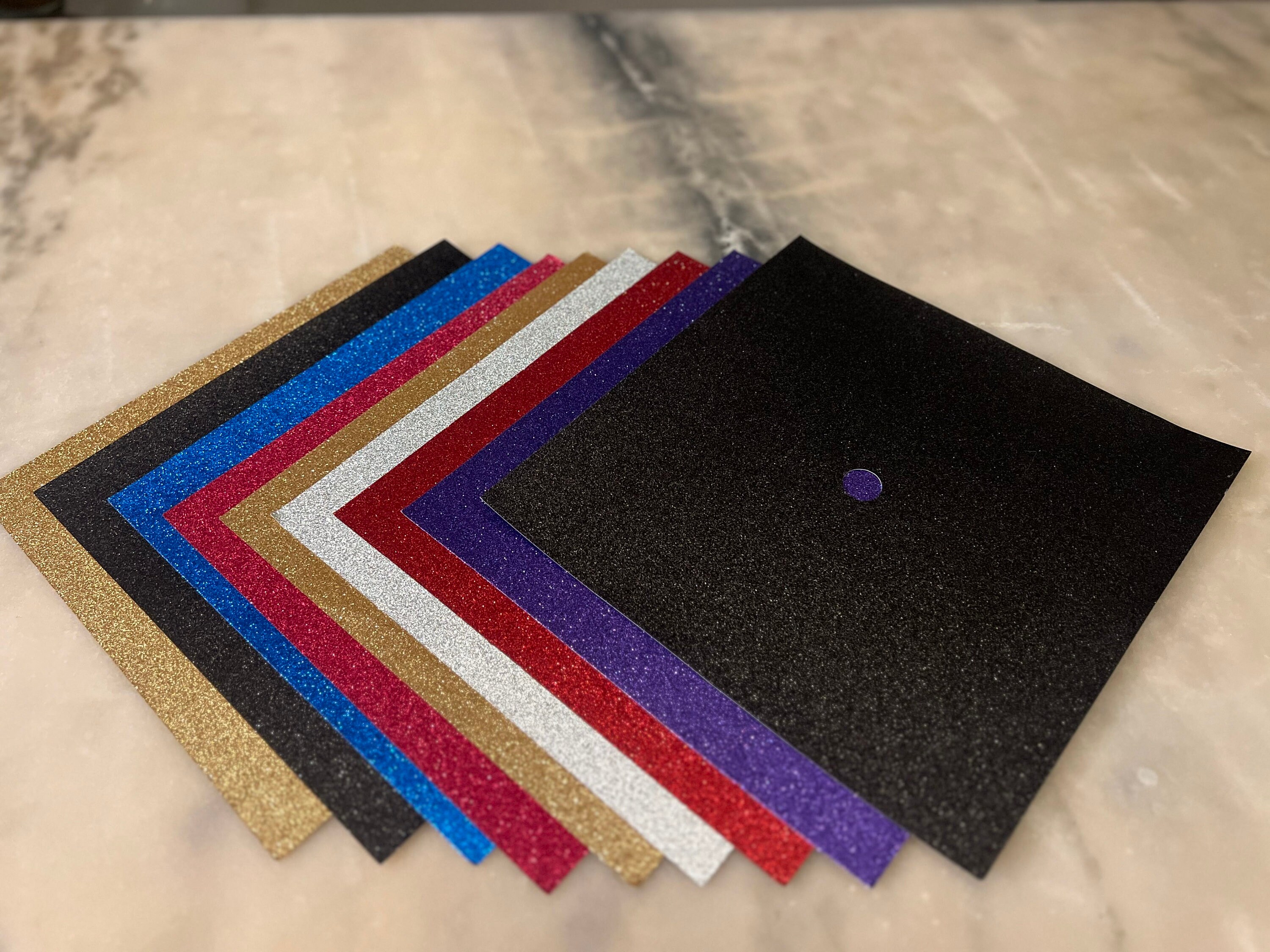 Customizable Glitter Graduation Cap Topper, Blank Base With Pre-cut ...