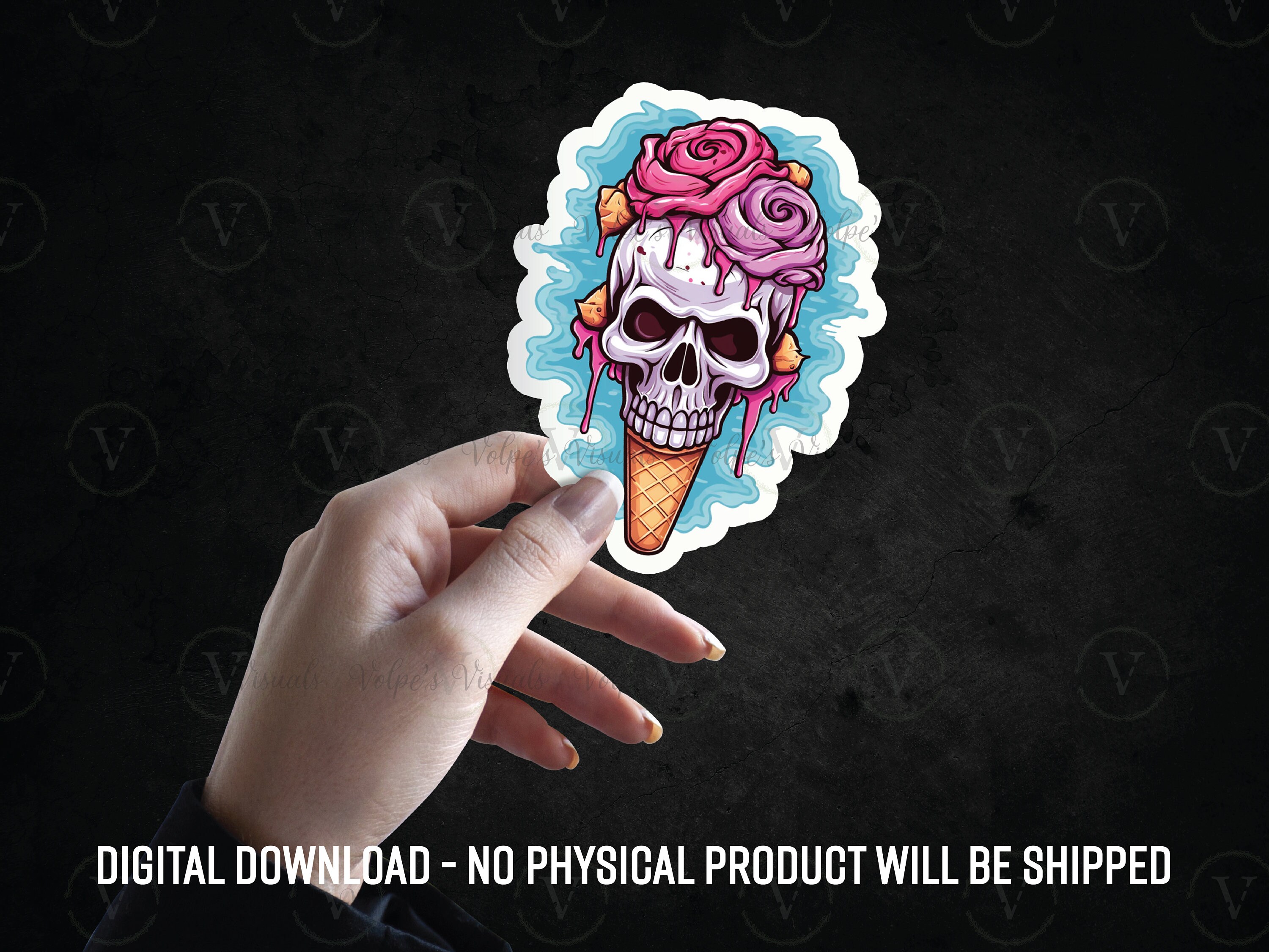 Halloween Skeleton Ice Cream Cones Digital Download Bundle - High ...