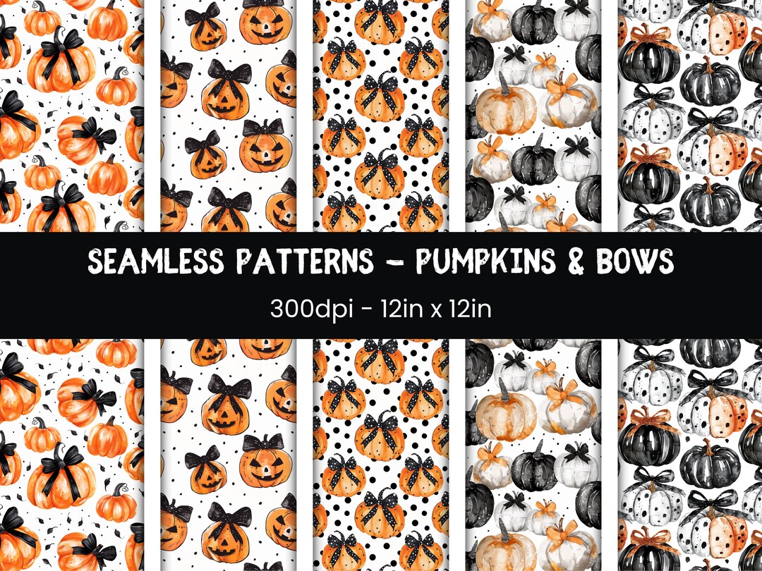 Halloween SEAMLESS Patterns - Halloween Digital Paper - 12x12 - Digital ...
