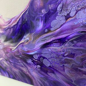 12X12 Purple Wave Acrylic Pour Painting || Fluid Art || Ocean Art ...