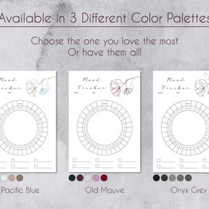 Circular Mood Tracker PRINTABLE Line Art Flower Mental Health Chart A4 ...