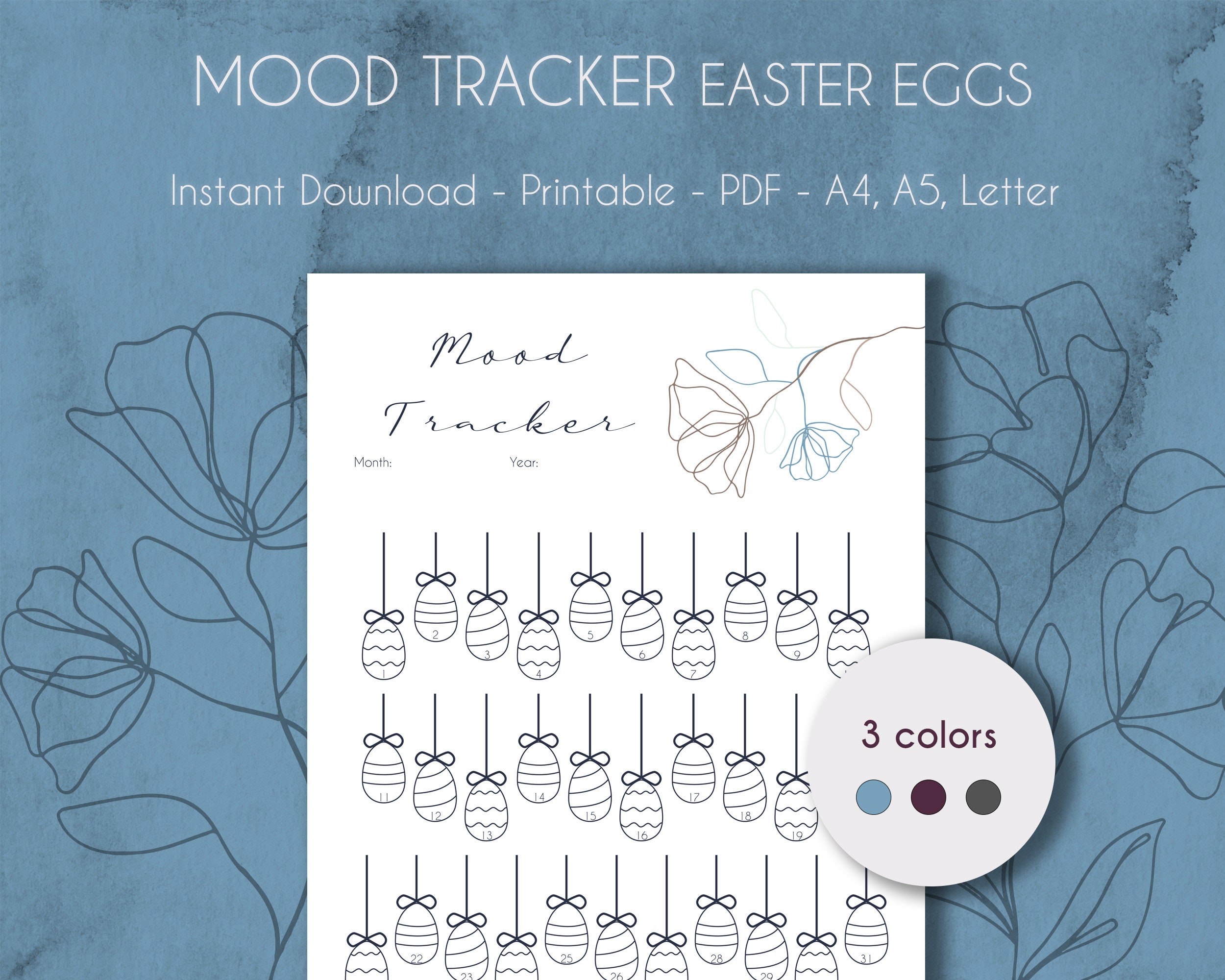 Easter Egg Mood Tracker | Printable | Instant Download PDF - Etsy