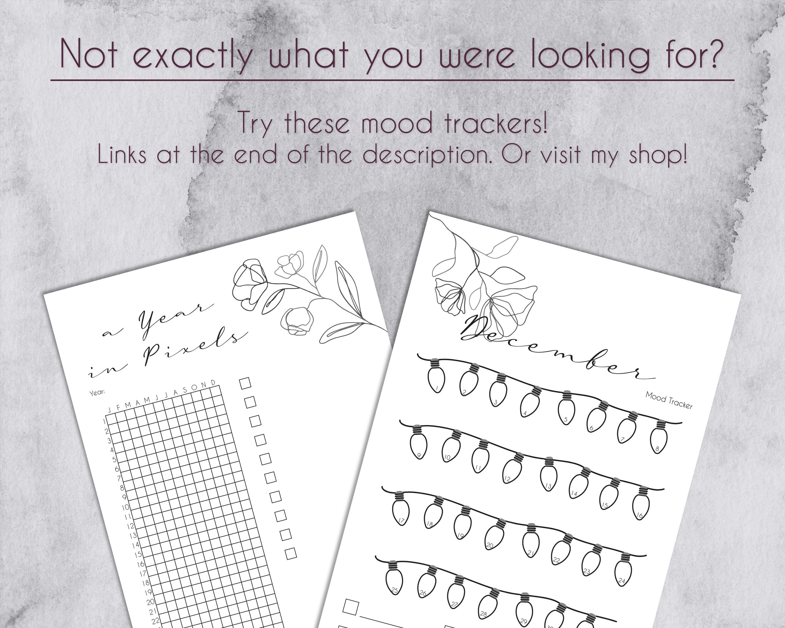 Circular Mood Tracker PRINTABLE Line Art Flower Mental Health Chart A4 ...