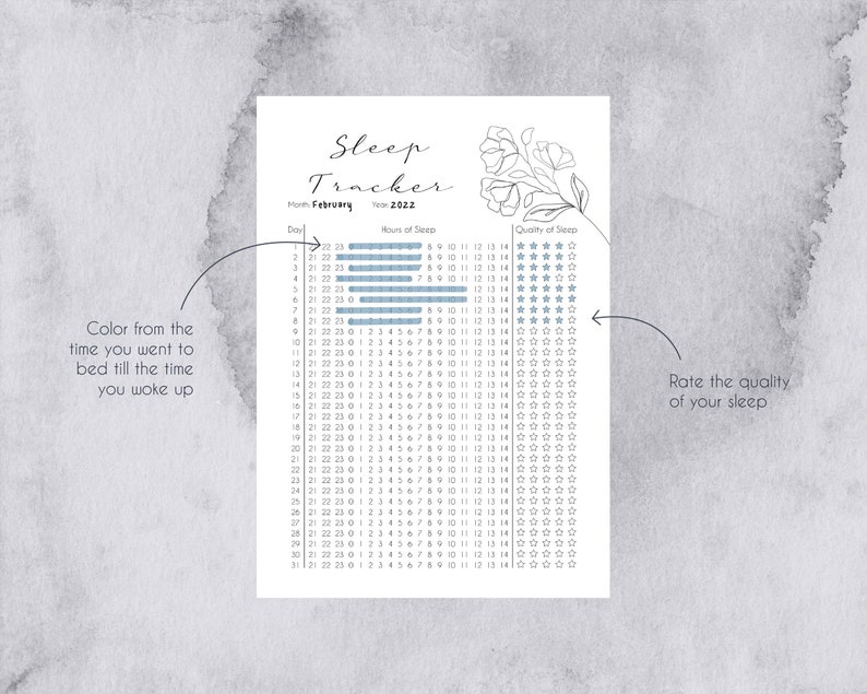 Sleep Tracker | Printable | Instant Download PDF - Etsy