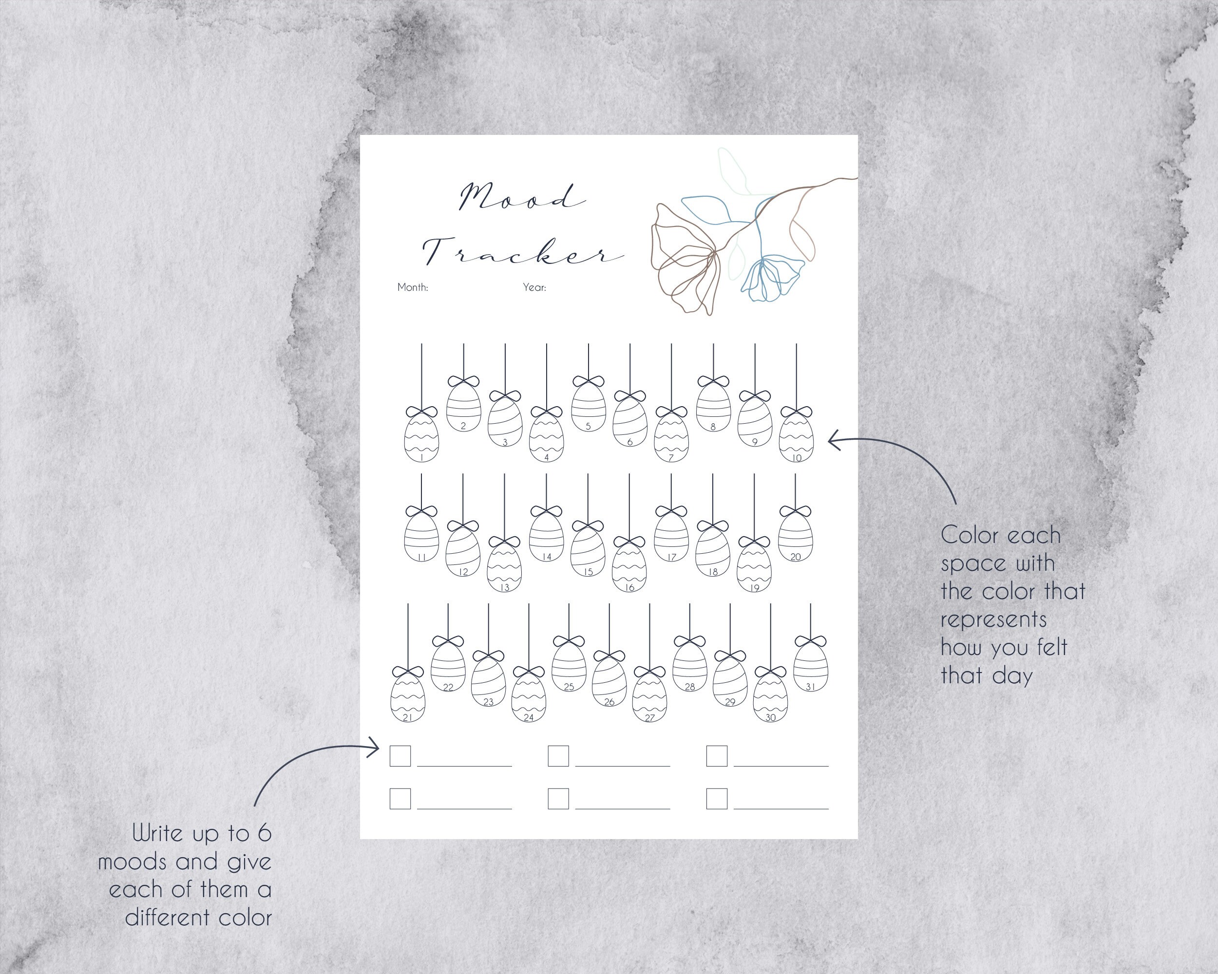 Easter Egg Mood Tracker | Printable Tracker | Instant Download - Etsy