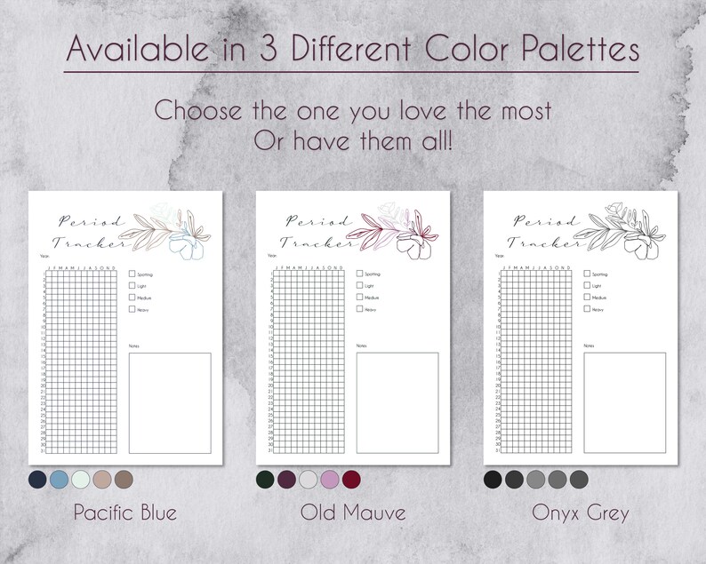 Period Tracker PRINTABLE Line Art Flower| Symptoms Tracker | A4, A5 ...