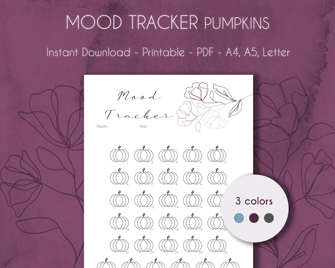 Pumpkins Mood Tracker | Printable | Instant Download PDF - Etsy Canada