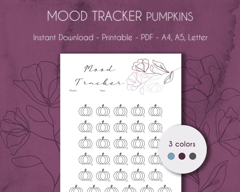 Pumpkins Mood Tracker | Printable | Instant Download PDF - Etsy