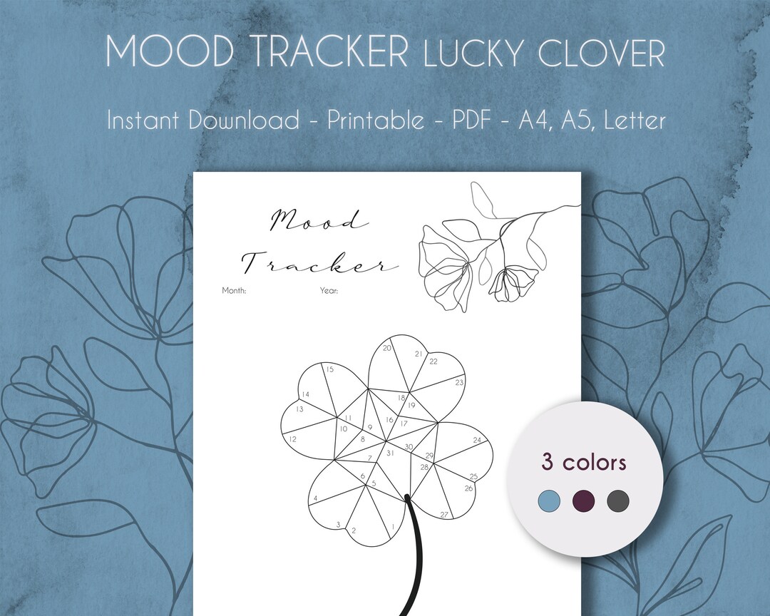 Lucky Clover Mood Tracker | Printable Tracker | Instant Download - Etsy