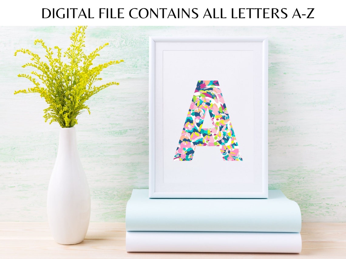 Lilly P Inspired Printable A-Z Letter Art, All Letters of the Alphabet ...