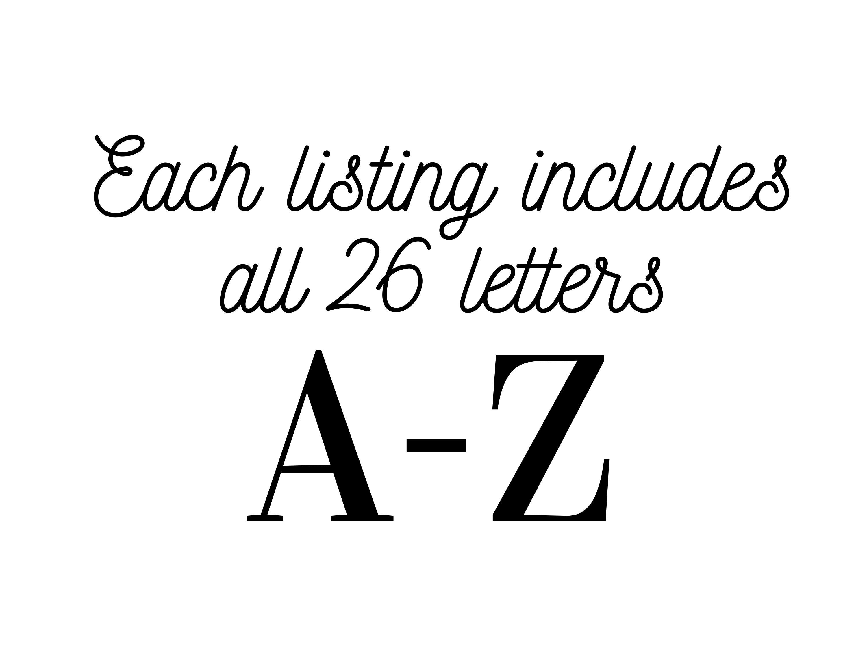 Printable Letter A Z Art All Letters Of The Alphabet Etsy Canada