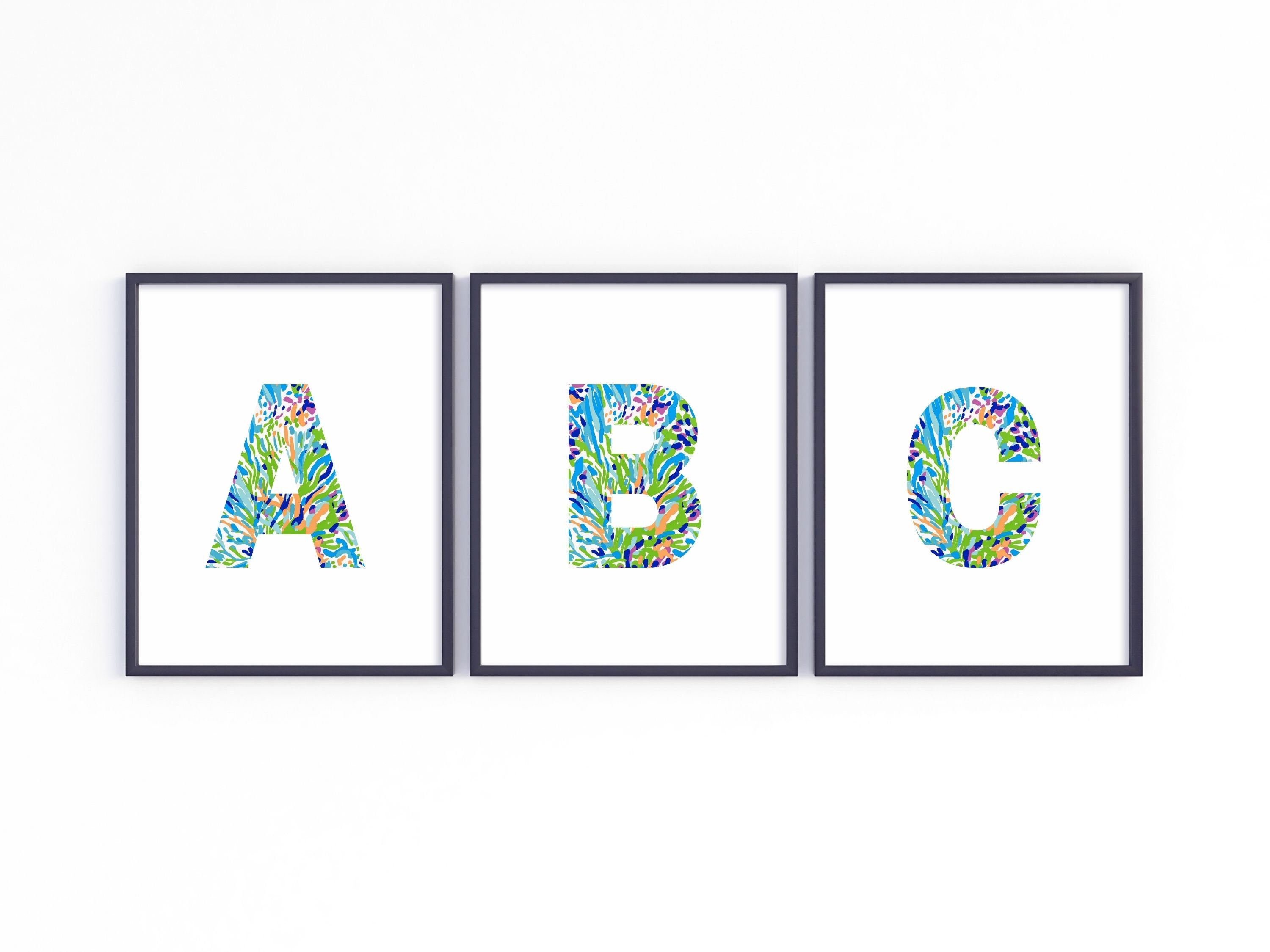 Lilly P Inspired Printable A-Z Letter Art, All Letters of the Alphabet ...