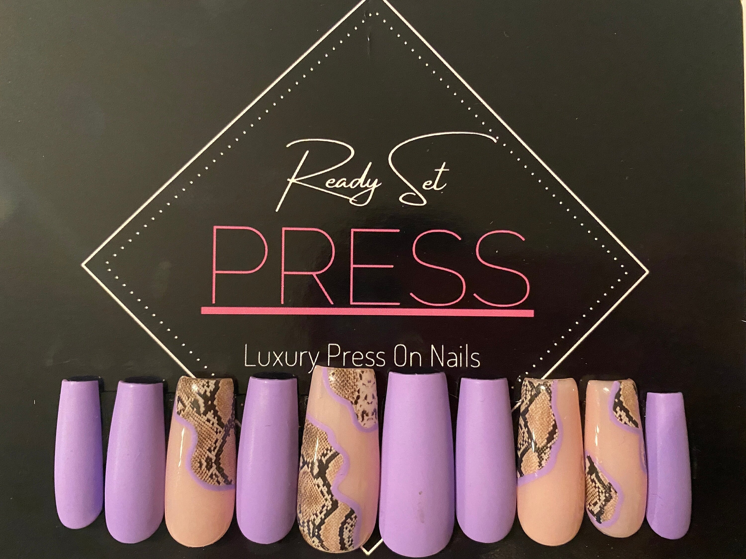 Purple Snake | Press on Nails | Handmade Nails | Purple Nails | Snake ...
