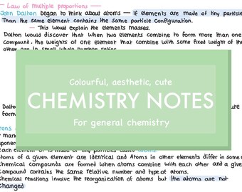 General Chemistry 1 Notes Bundle Introduction Atoms, Molecules, Ions ...