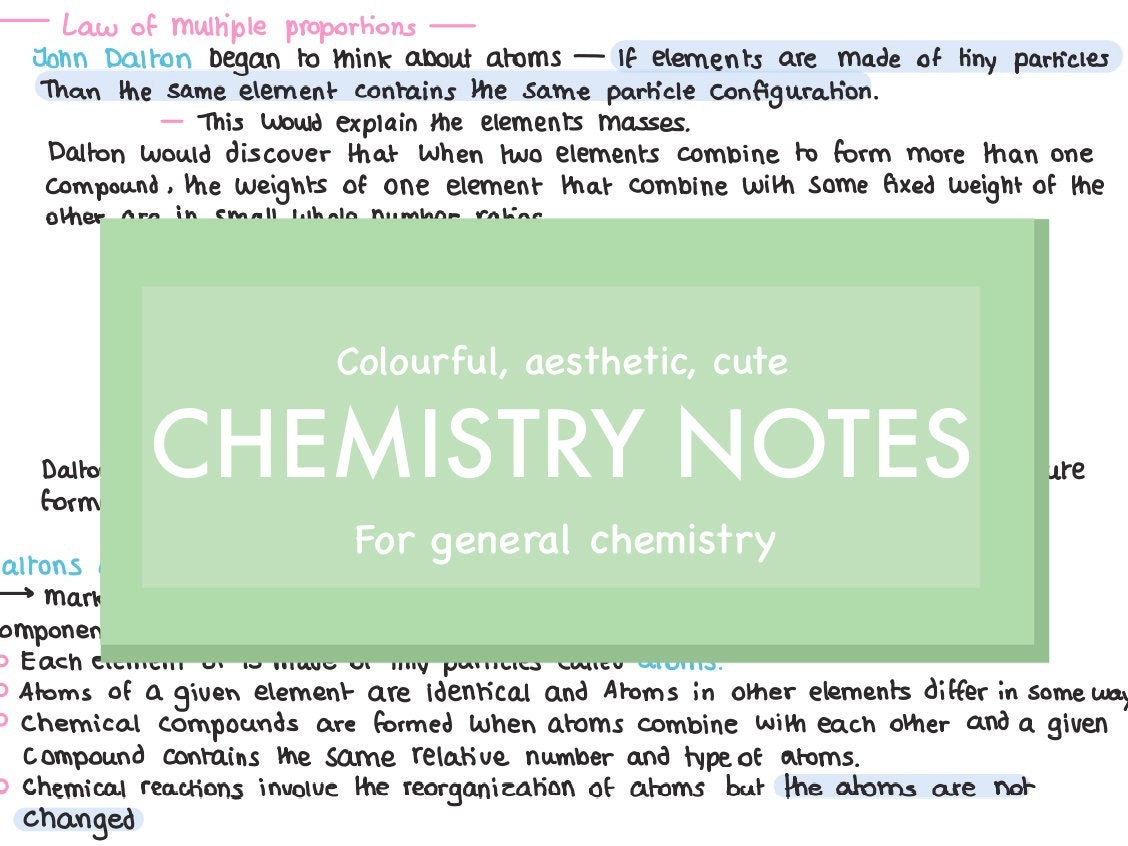 GENERAL CHEMISTRY Handwritten Notes for First Year Chemistry ...