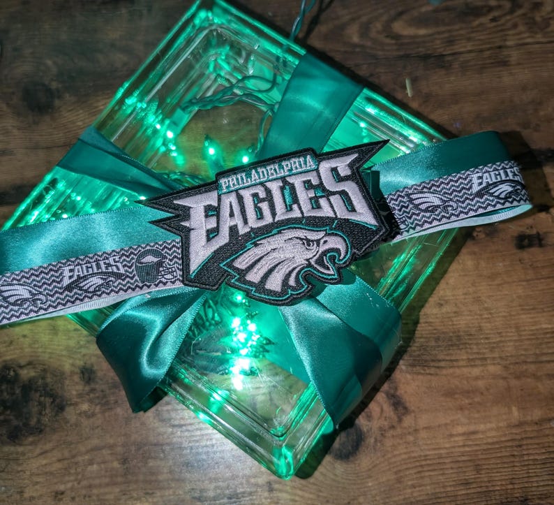 Philadelphia Eagles Light up Glass Block - Etsy