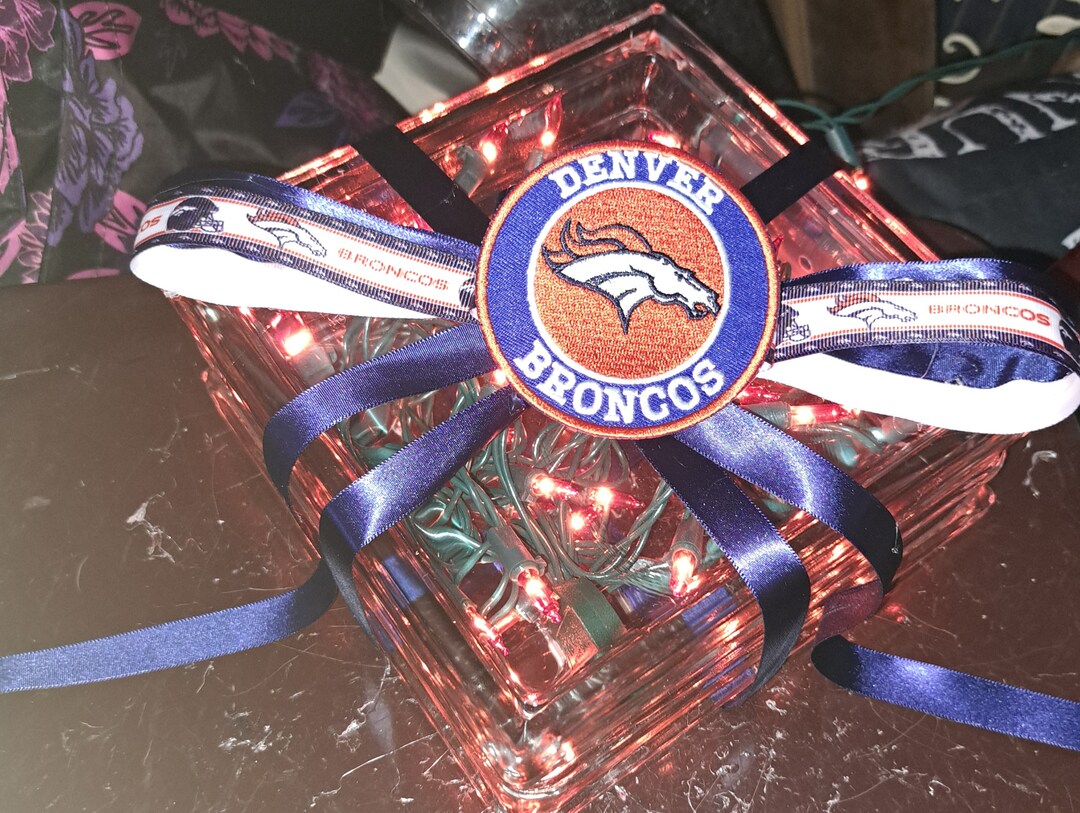 Denver Broncos Light up Glass Block - Etsy