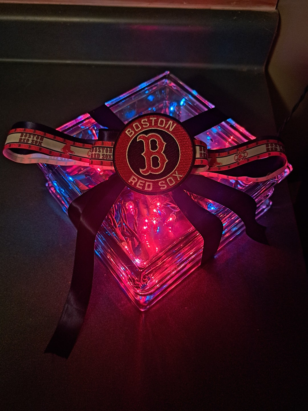 Boston Red Sox Light up Glass Block - Etsy
