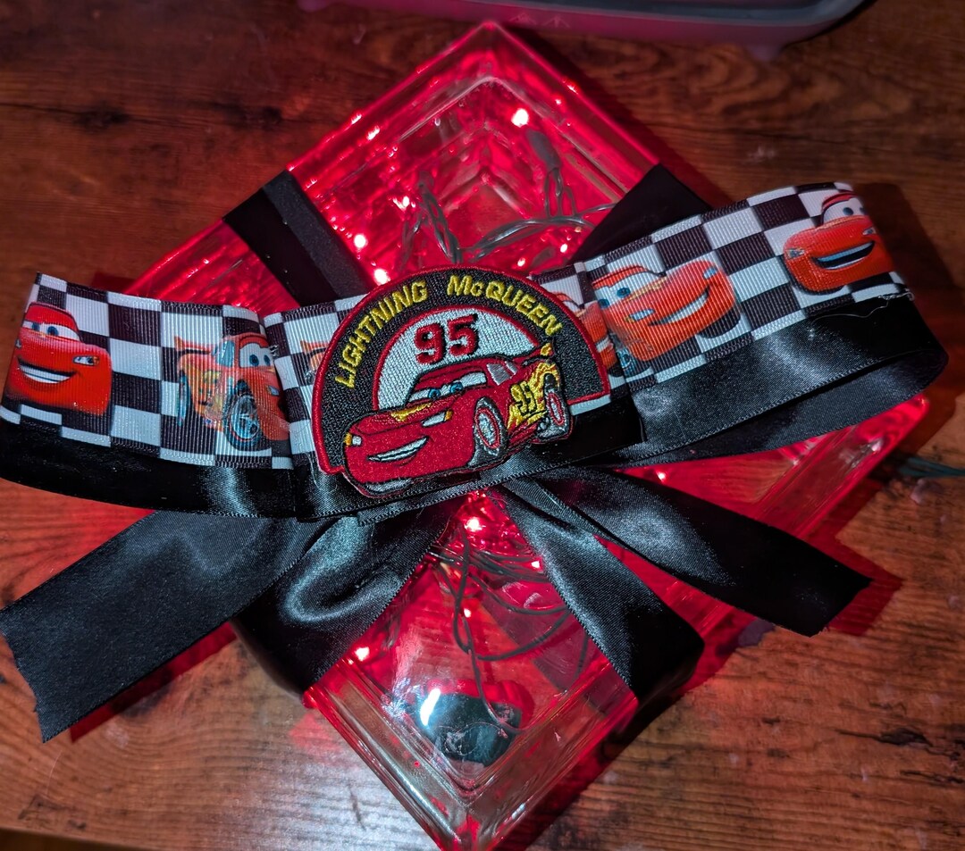 Lightning Mcqueen Light up Glass Block - Etsy
