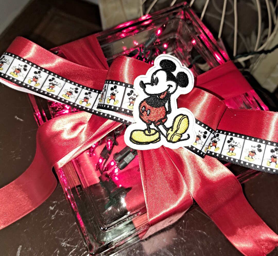 Mickey Mouse Light up Glass Block - Etsy