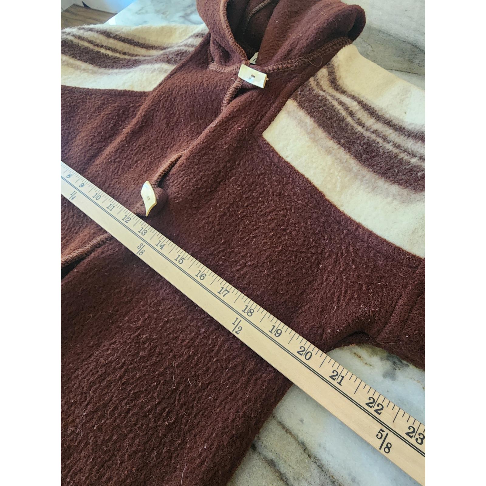 Vintage 70s Western Mantessa Wool Blanket Wrap Duster Hood Belted Brown ...