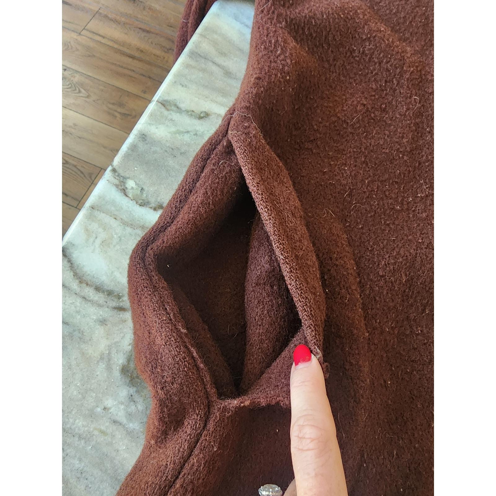 Vintage 70s Western Mantessa Wool Blanket Wrap Duster Hood Belted Brown ...