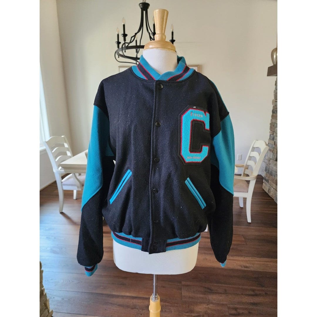 Vintage Wool Leather Golden Bear Mens Varsity Bomber Jacket Letterman ...