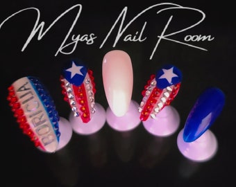 Puerto Rico Press on Nails - Etsy