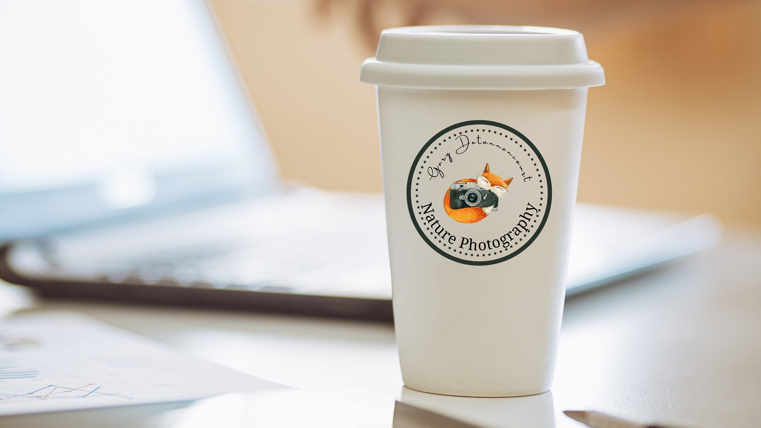 Premade Photography Logo, Male or Female Fox, Watermark, Round Logo ...