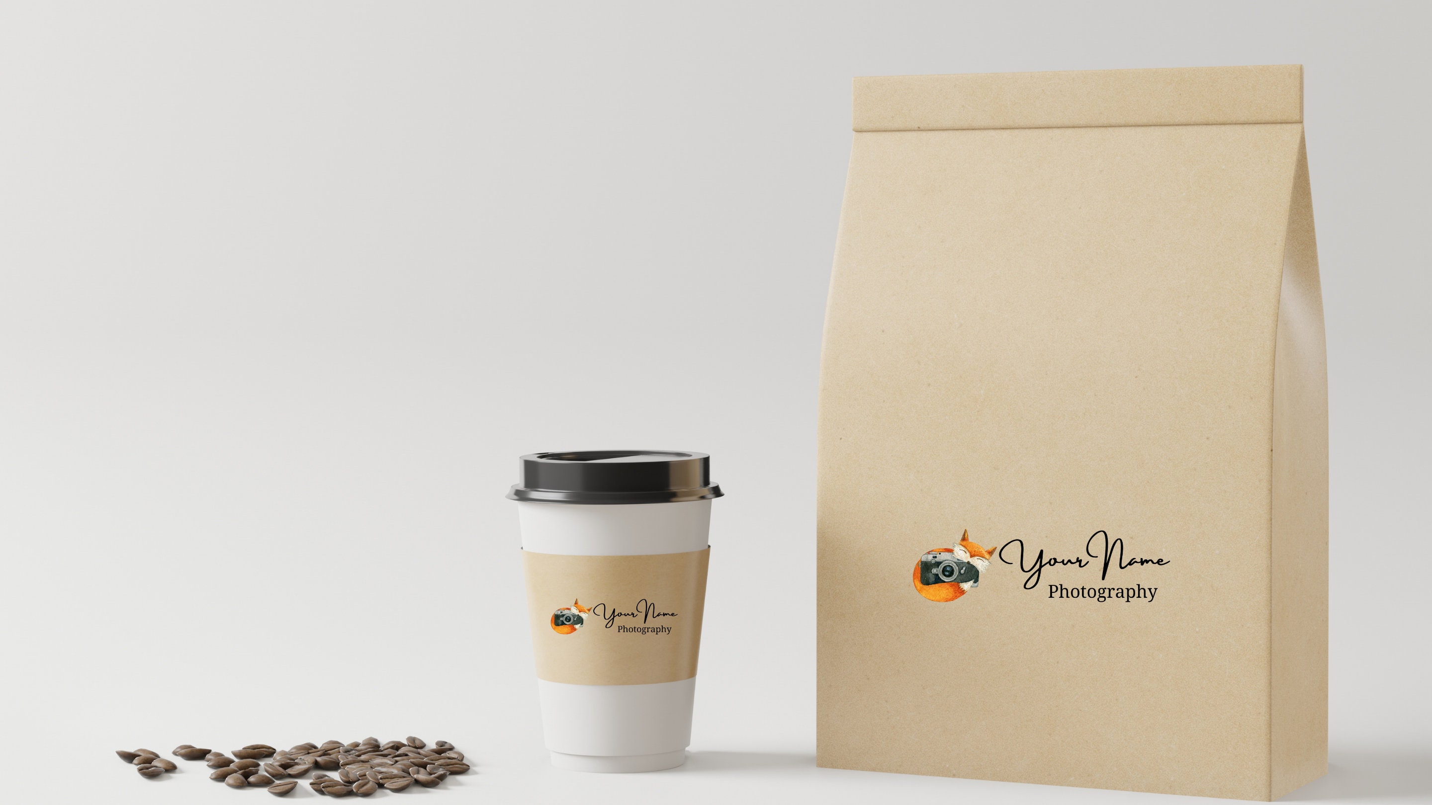 Premade Photography Logo, Male or Female Fox, Watermark, Logo Design ...