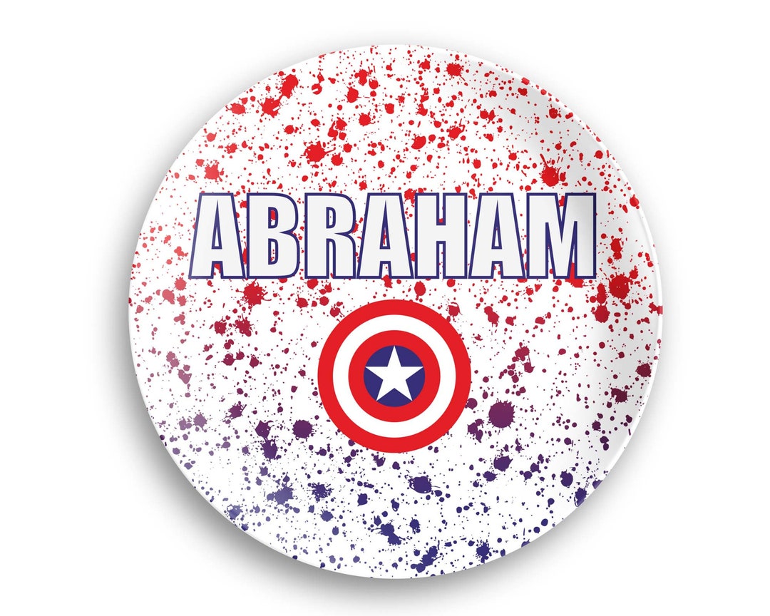 Personalized Superhero Captain America Plate Custom Name Plate Kids ...