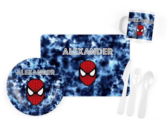 Personalized Spiderman Superhero Plate Custom Name Plate | Etsy
