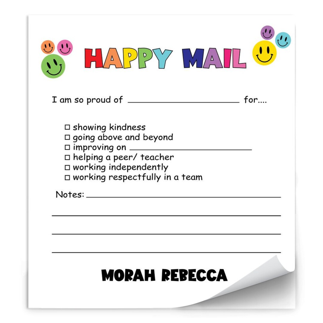 PRINTED Customizable Teacher Notepad Note From Teacher Teacher Brag ...