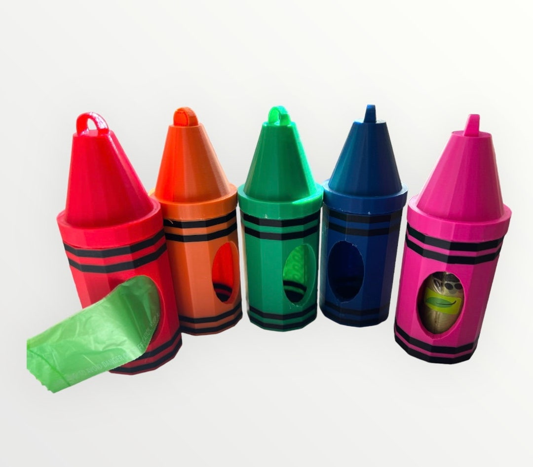 Colorful Poop Bag Holders (crayon Shaped) - Etsy