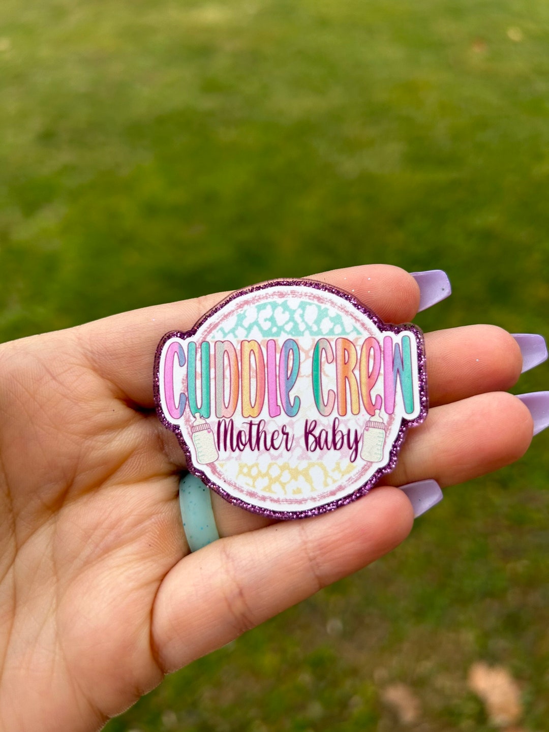 Cuddle Crew Badge Reel, Acrylic Badge Reel, Interchangeable, Nurse ...