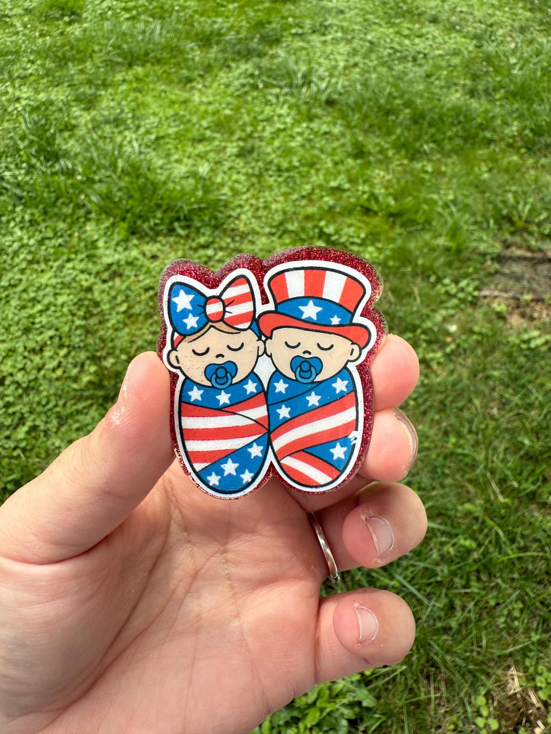 Patriotic Badge Reel , Mother Baby Nurse Badge , Postpartum Reel , NICU ...