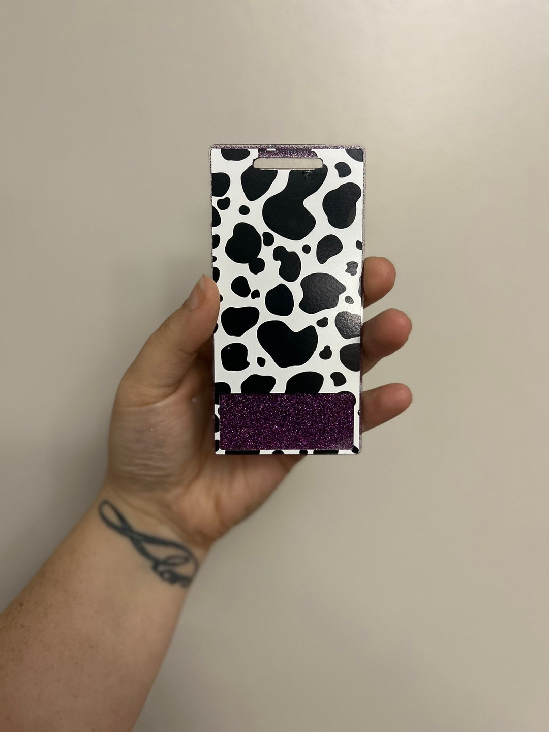 Cow Print Glitter Badge Buddy Cow Badge Buddy Black and White Badge ...