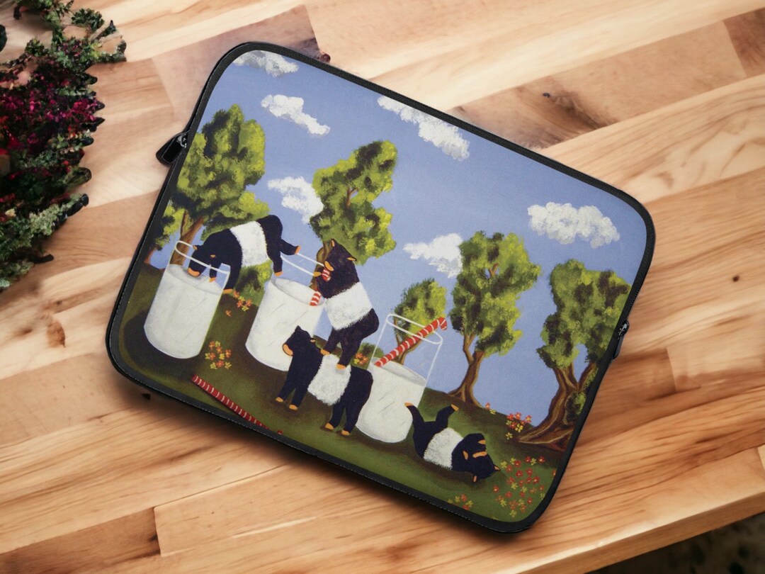 Cow Laptop Sleeve cute Cow Art on Laptop Cover-cow Lover - Etsy