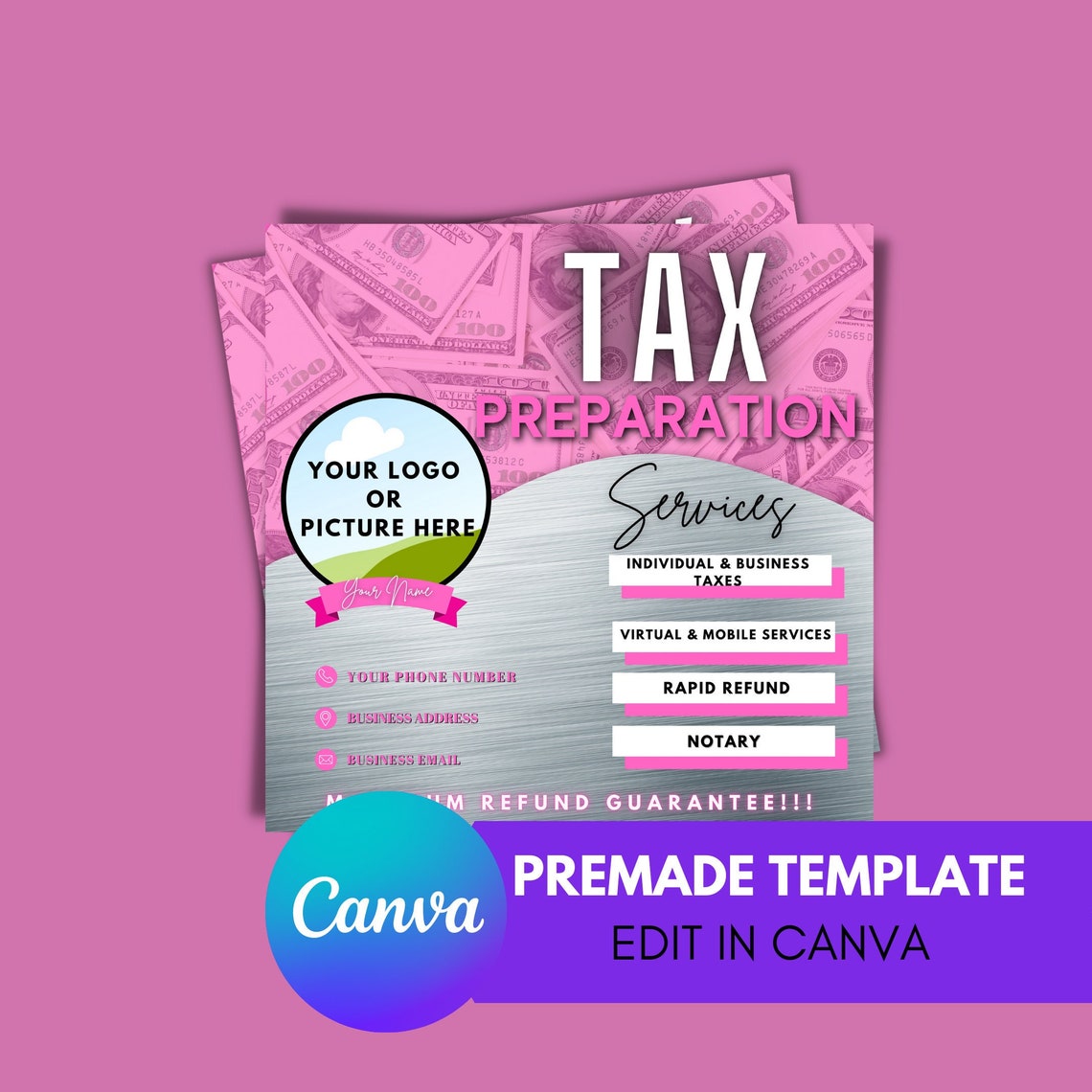 DIY Tax Season Flyer, Tax Prep Services Flyer, Tax Prep Flyer Template ...